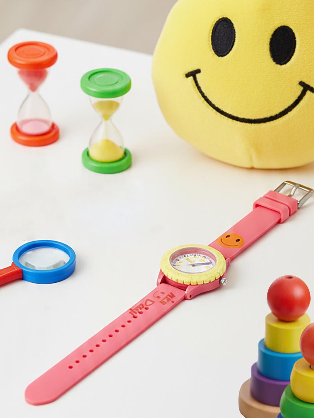 Buy Time Up Kids Smiley Face Printed Dial & Textured Straps Analogue ...