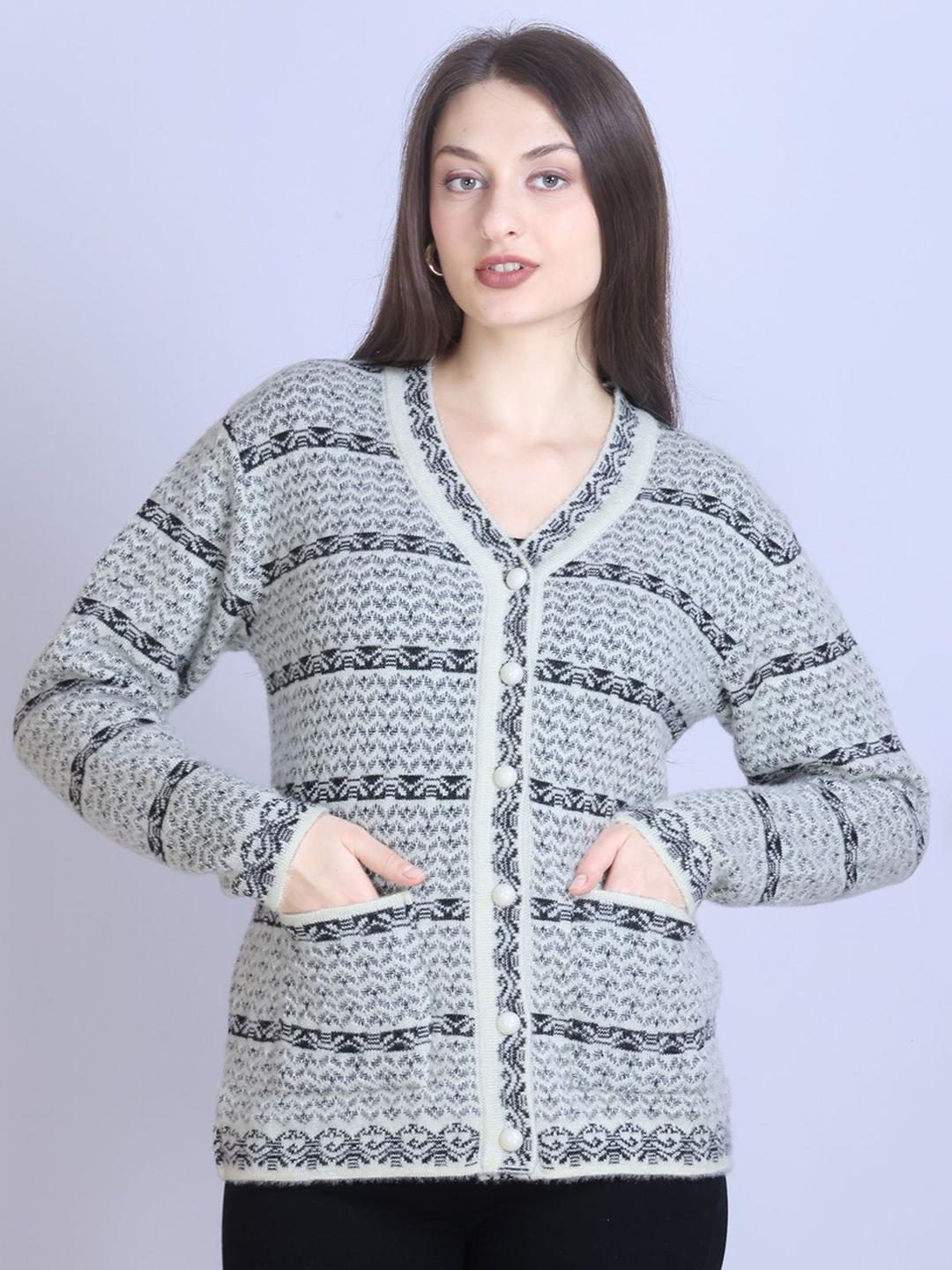 Buy FIRST SLEEP Abstract Self Design Woollen Cardigan - Sweaters for ...