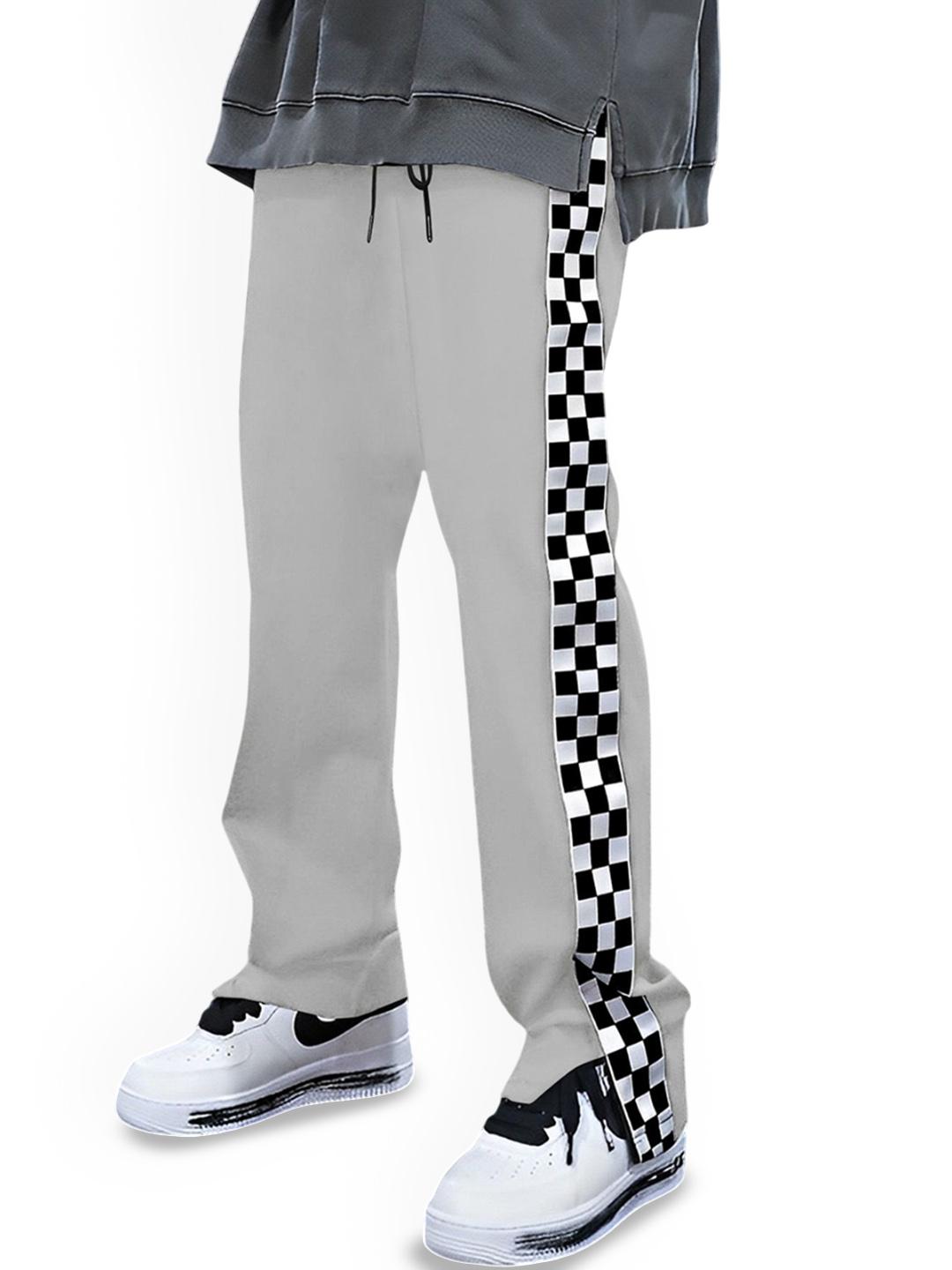 Buy FTX Men Checked Baggy Fit Mid Rise Track Pants - Track Pants for ...