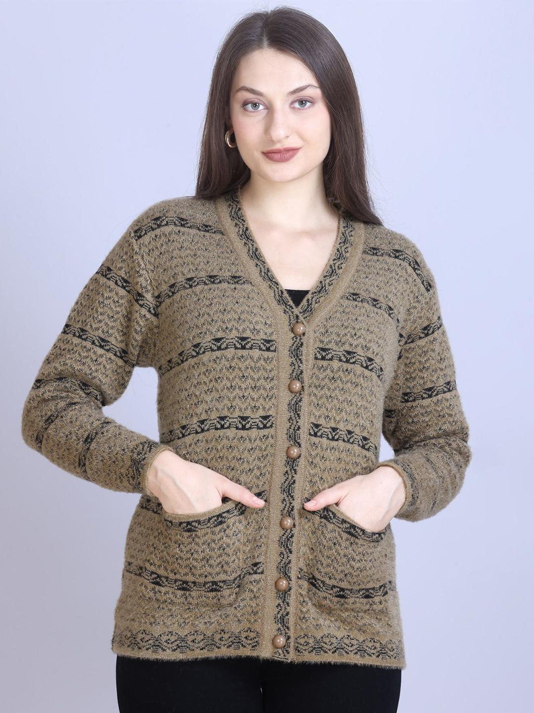 Buy FIRST SLEEP Abstract Self Design Woollen Cardigan - Sweaters for ...