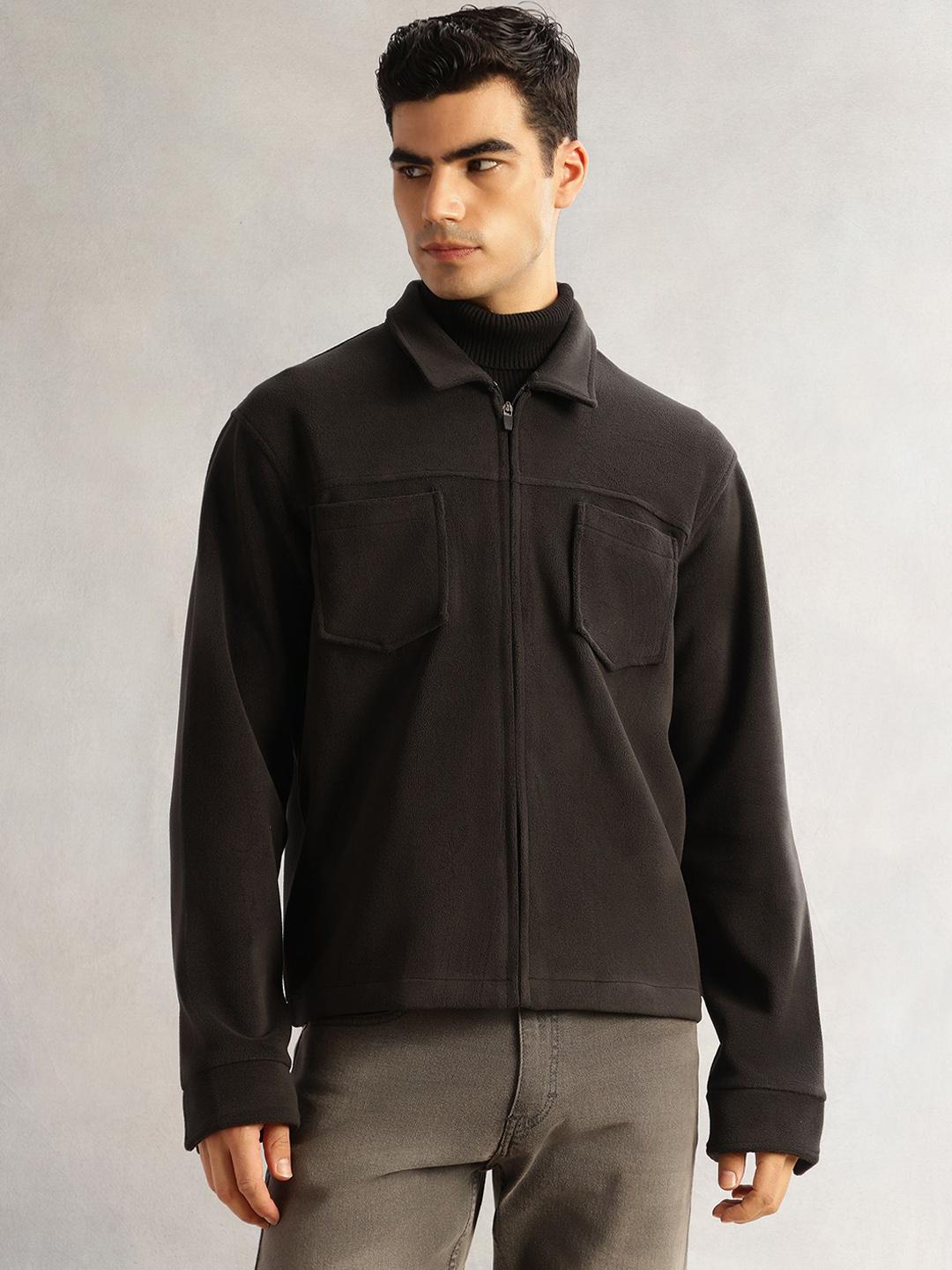 Buy Thomas Scott Men Spread Collar Solid Tailored Jacket - Jackets for ...