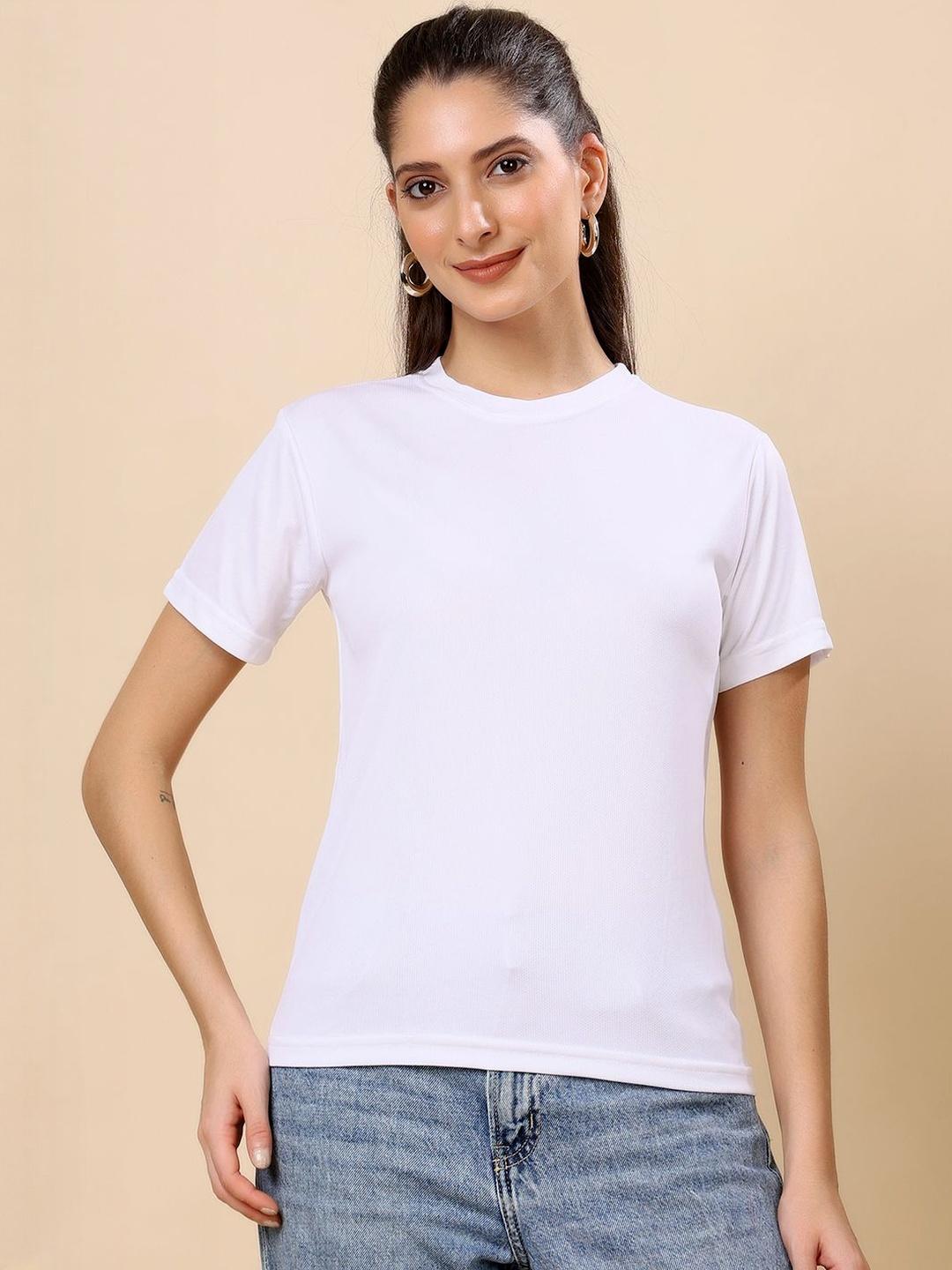 Buy SCORPIUS Solid White Half Sleeves Top - Tops for Women 37217199 ...