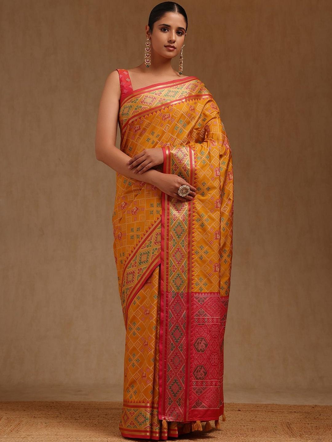 Buy Soch Ethnic Motif Woven Design Zari Saree - Sarees for Women ...