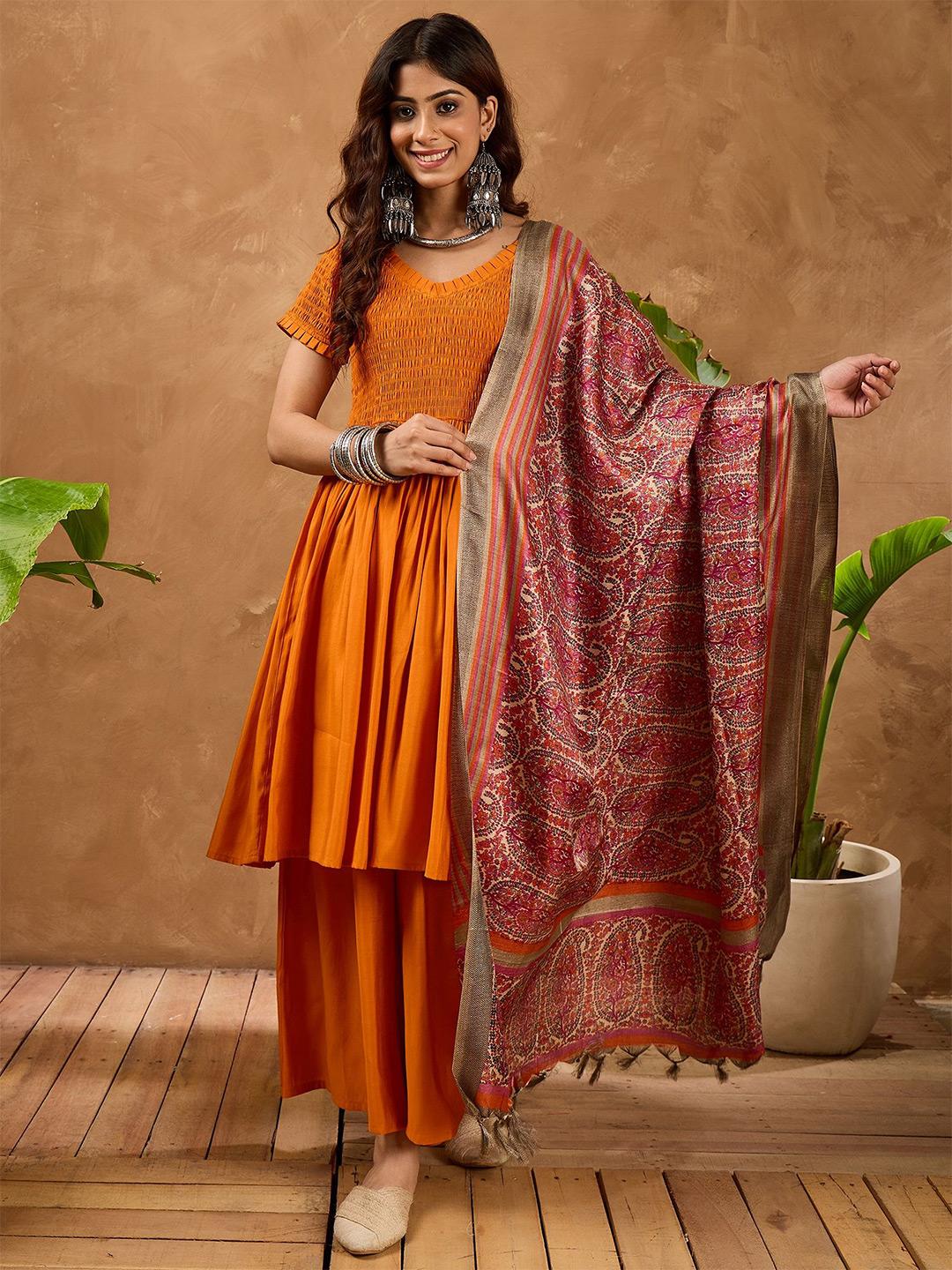 Buy InWeave Paisley Printed Dupatta With Gotta Patti - Dupatta for ...