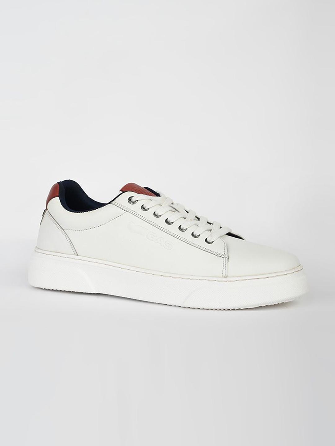 Buy GAS Men Round Toe Leather Sneakers With Lace Up Closure - Casual ...
