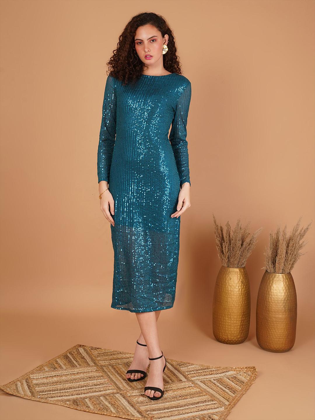 Buy DODO & MOA Women Embellished Bodycon Midi Dress - Dresses for Women ...