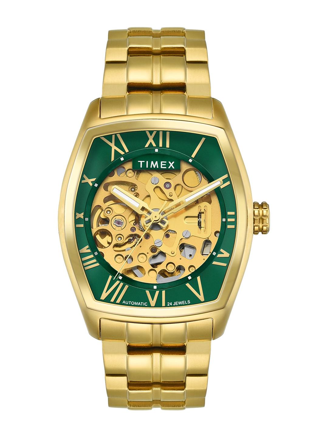 Buy Timex Men Printed Dial & Stainless Steel Straps Analogue Automatic ...