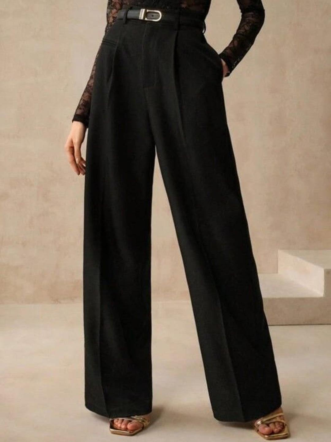 Buy Next One Women Smart Loose Fit High Rise Easy Wash Pleated Korean ...