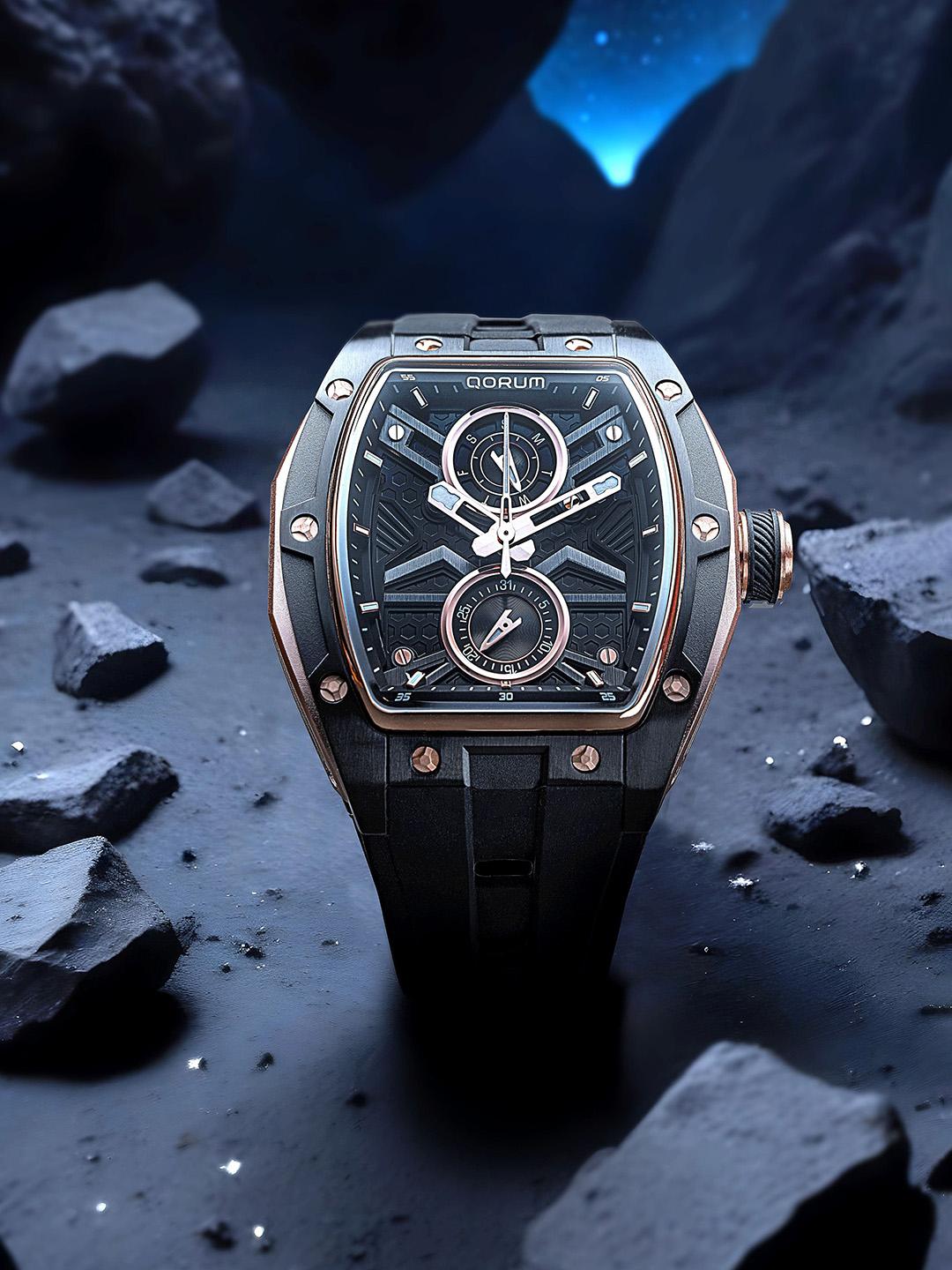 Buy QORUM INDIA Men Equinox Skeleton Dial & Straps Analogue Watch QI ...