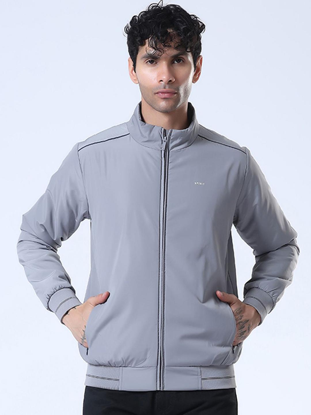 Buy Spirit Men Stand Collar Solid Lightweight Bomber Jacket - Jackets ...