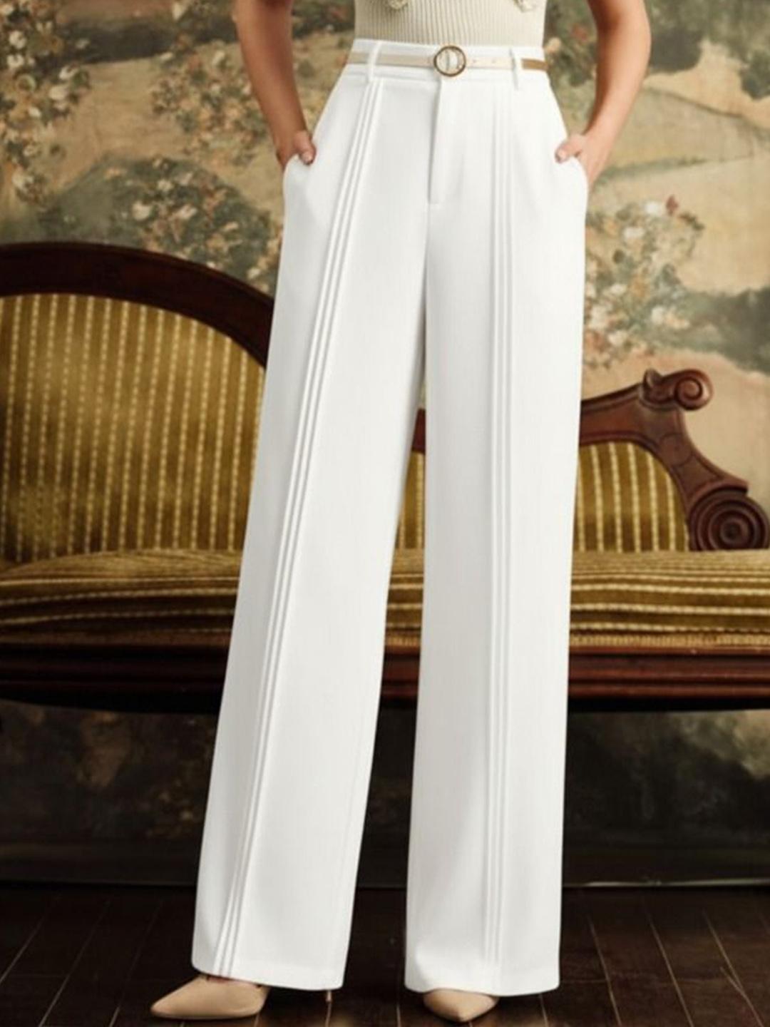 Buy Next One Women Smart Loose Fit High Rise Easy Wash Pleated Korean ...