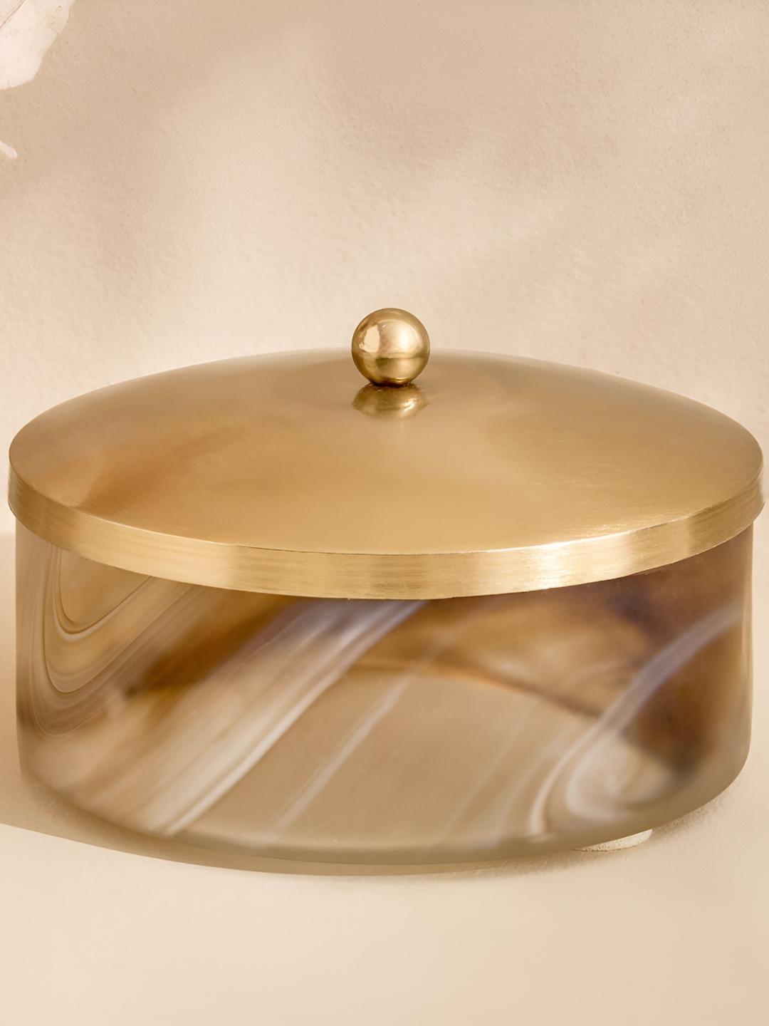 Buy Home Centre Alchemy Alabasta Gold Toned Glass Fluid Trinket ...