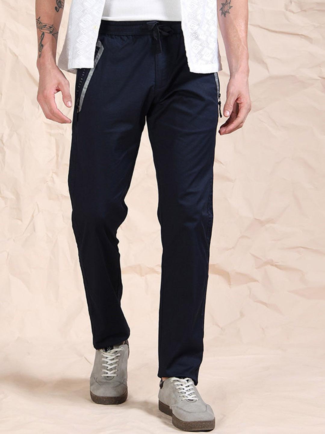 Buy Beevee Men Regular Fit Mid Rise Trousers - Trousers for Men ...