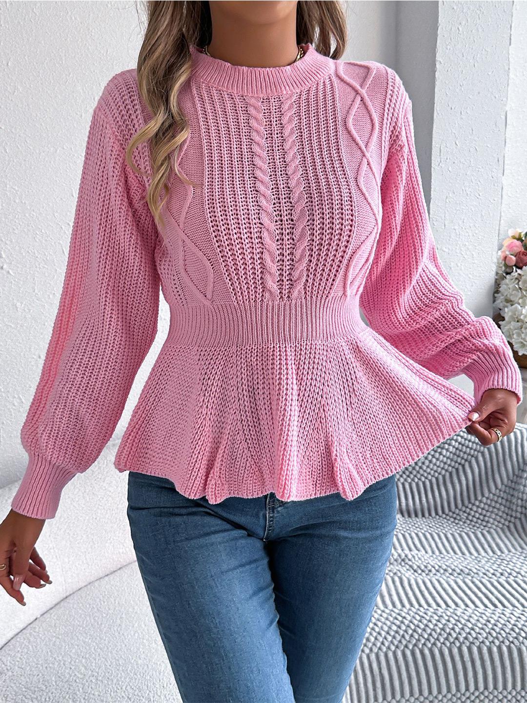 Buy StyleCast X Revolte Women Self Design Cable Knit Long Sleeves ...