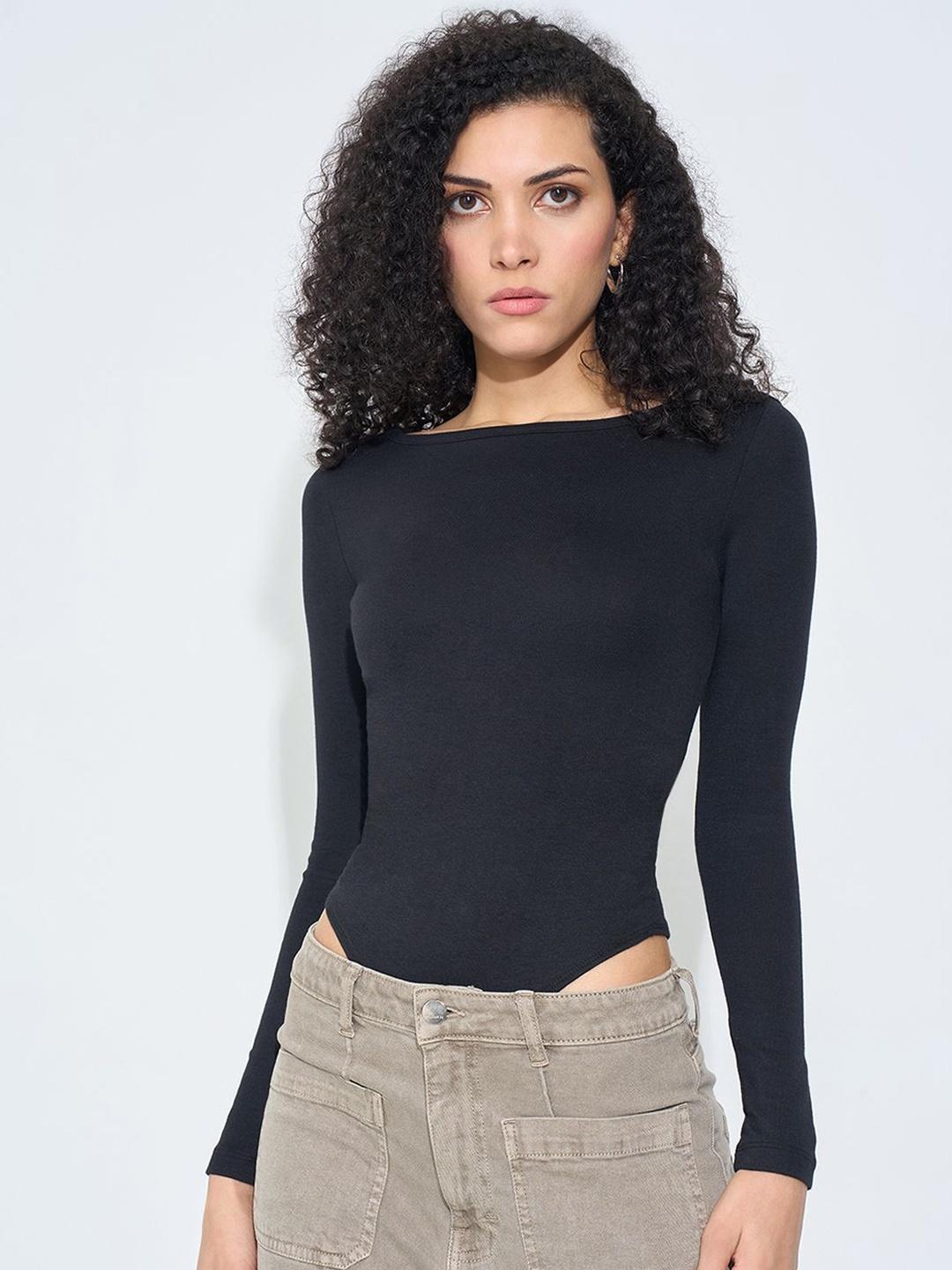 Buy SF JEANS By Pantaloons Women Solid Fitted Regular Top - Tops for ...
