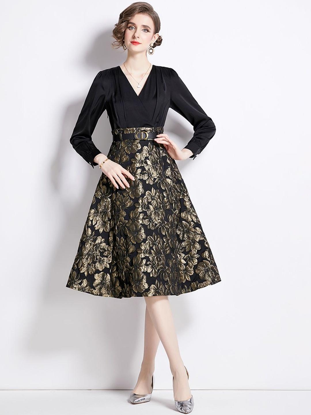 Buy JC Collection Women V Neck Fit & Flare Dress - Dresses for Women ...