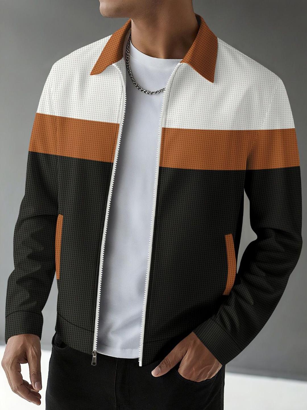 Buy StyleCast X Revolte Men Colourblocked Stand Collar Open Front ...