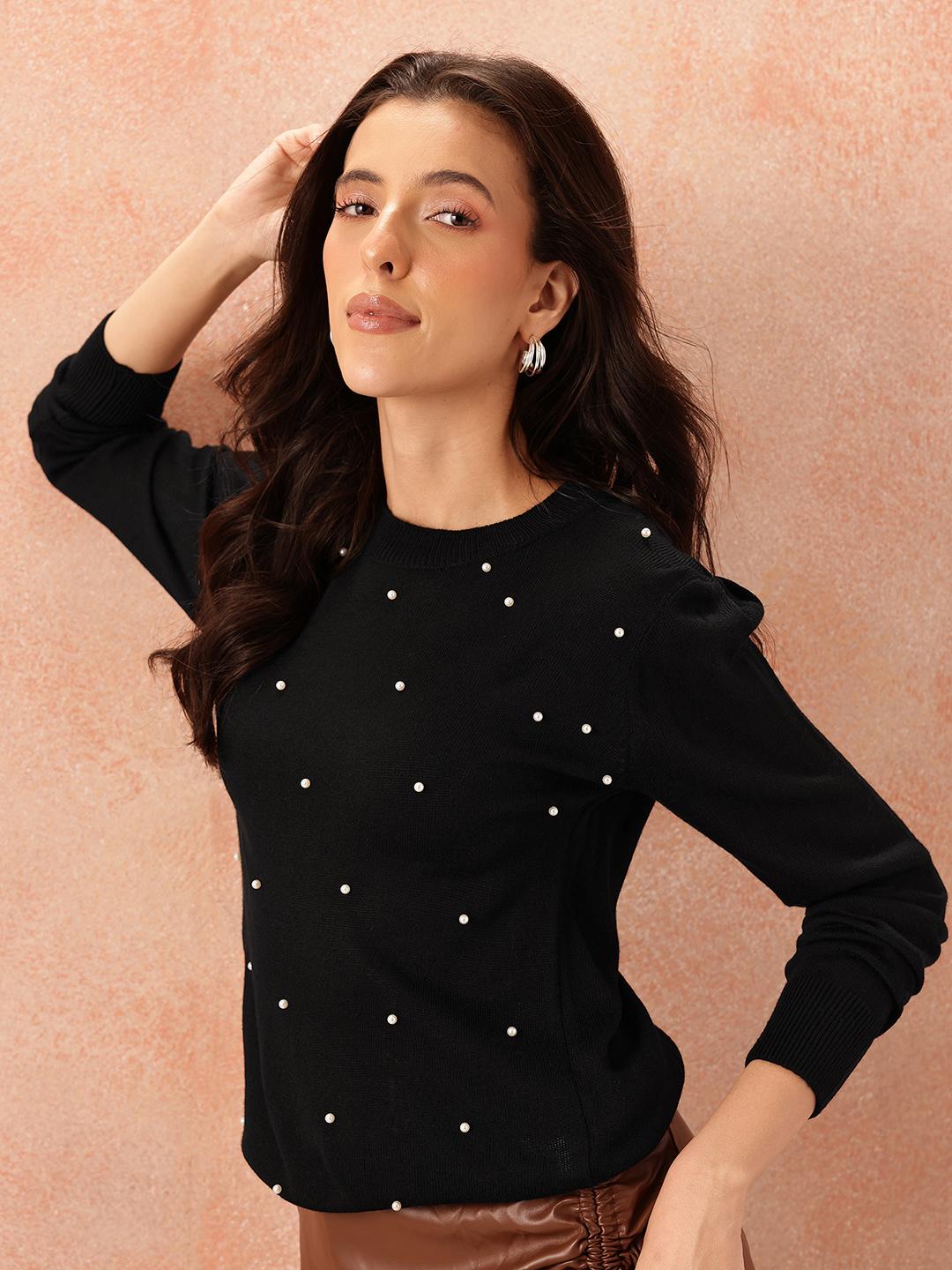 Buy All About You Women Embellished Acrylic Pullover - Sweaters for ...