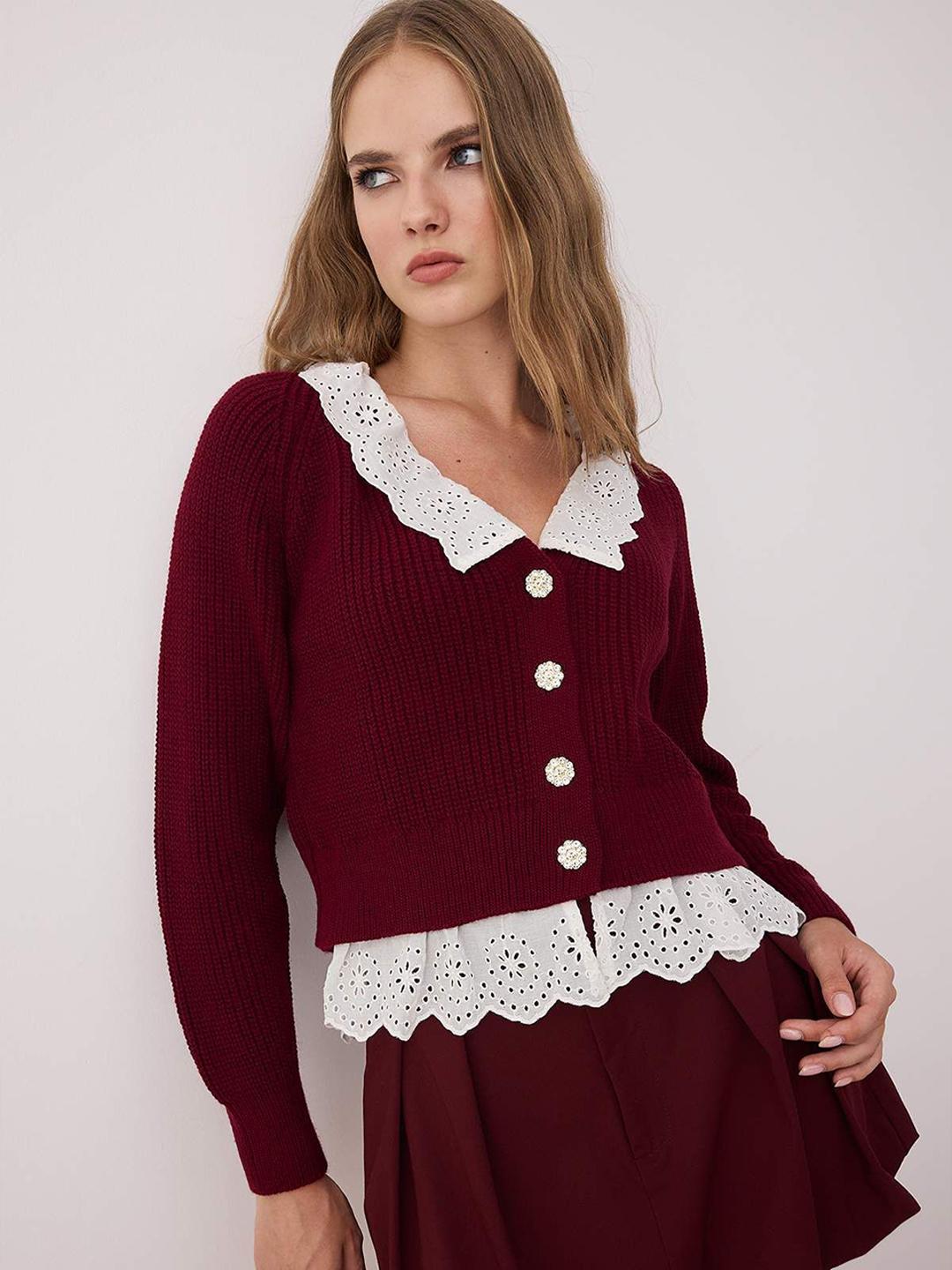 Buy Trendyol Peter Pan Collar Cardigan - Sweaters for Women 36745890 ...