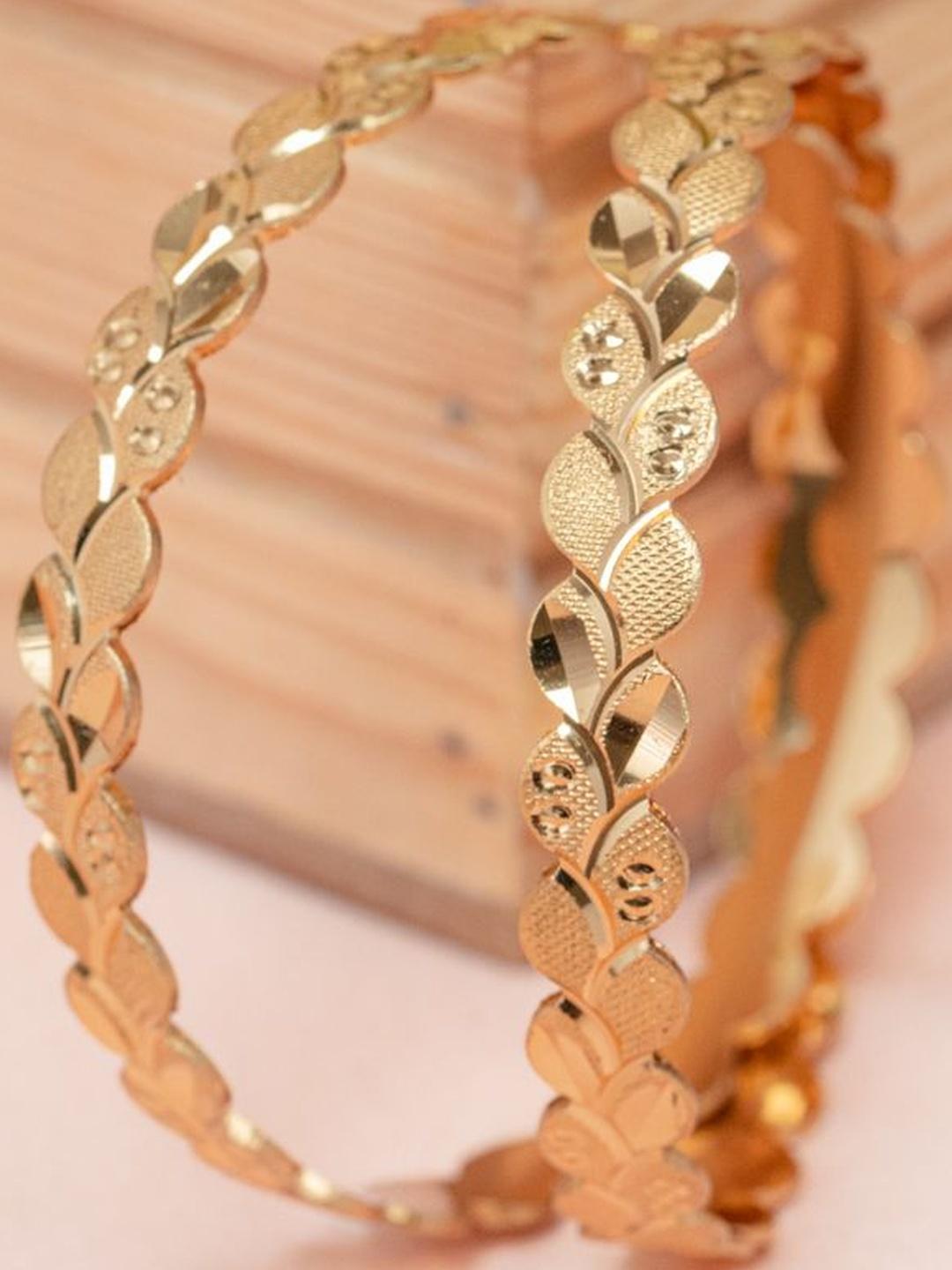 Buy Zeraki Jewels Set Of 2 Rose Gold Plated Bangles - Bangle for Women ...