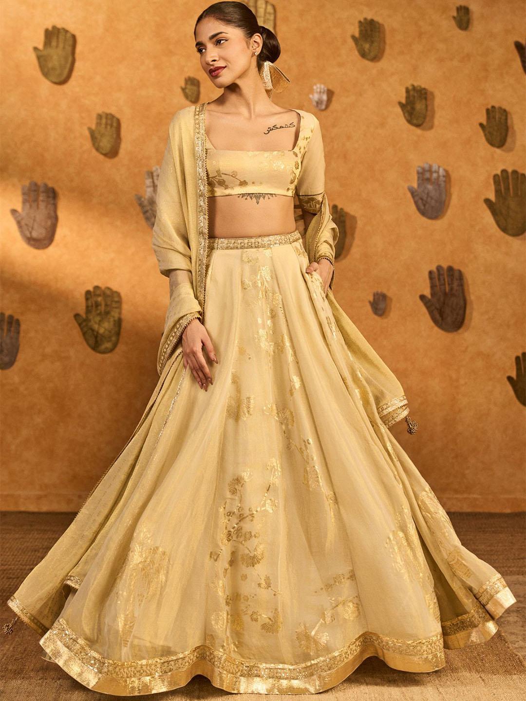 Buy Masaba Printed Thread Work Ready To Wear Lehenga & Blouse And ...