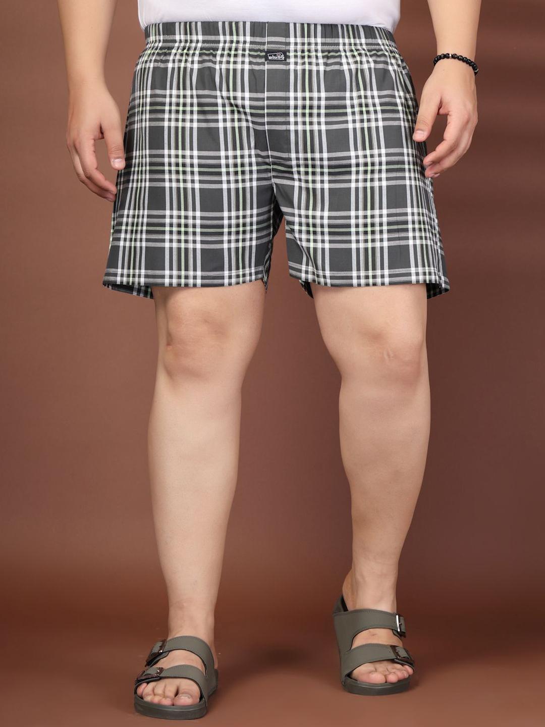 Buy PlusS Plus Size Checked Cotton Mid Rise Boxers - Boxers for Men ...