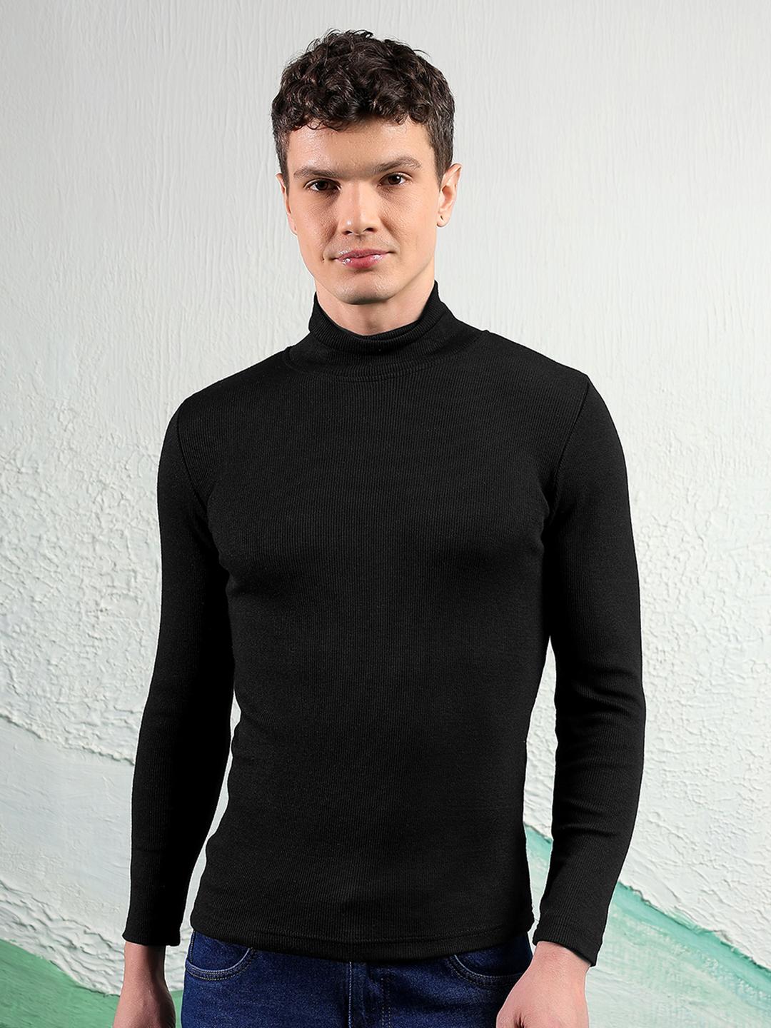 Buy GLITO Men Solid Turtle Neck Slim Fit T Shirt - Tshirts for Men ...