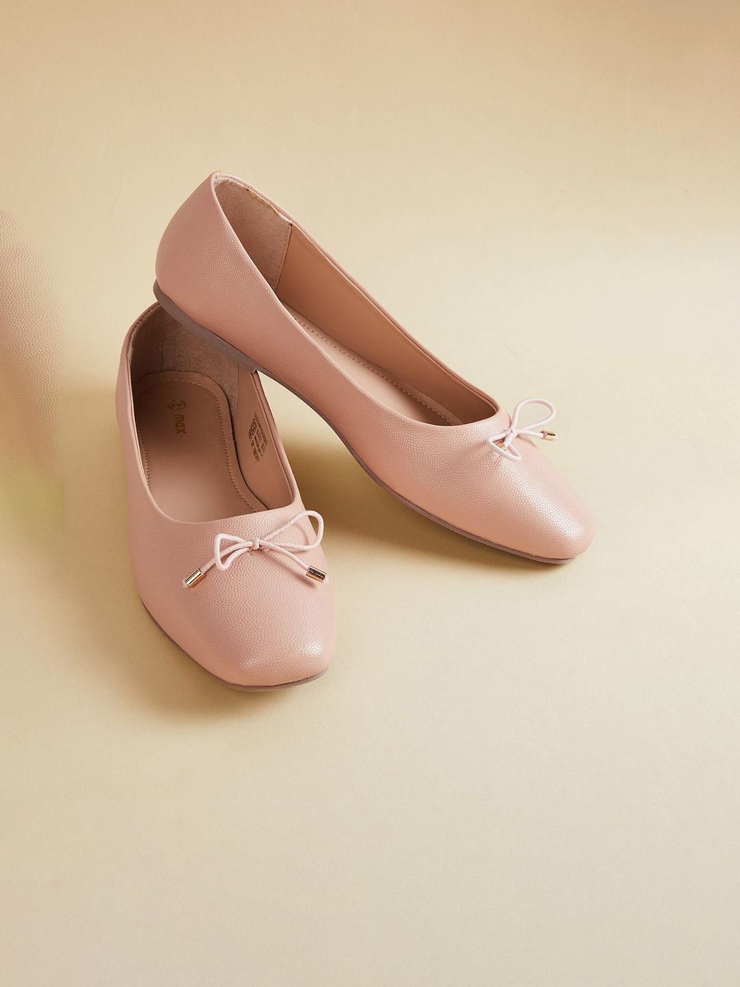 Buy Max Women Square Toe Ballerinas With Bow Detail - Ballerinas for ...
