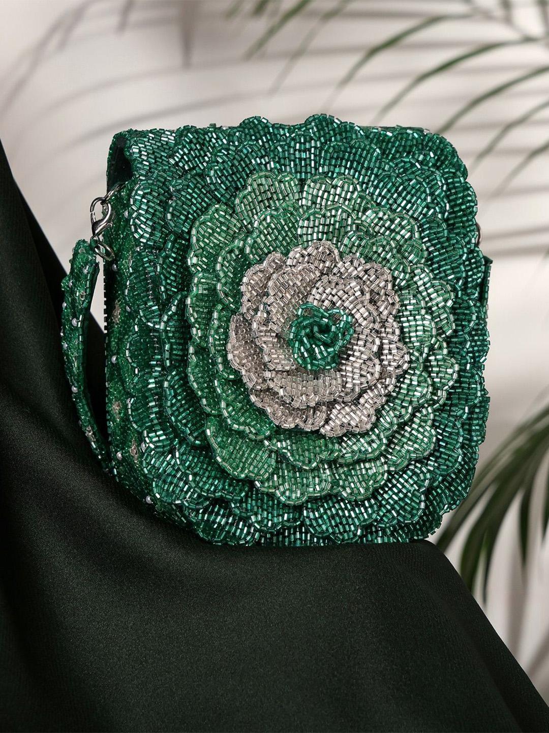 Buy MYBWO Embellished Purse Clutch With Wrist Loop - Clutches for Women ...