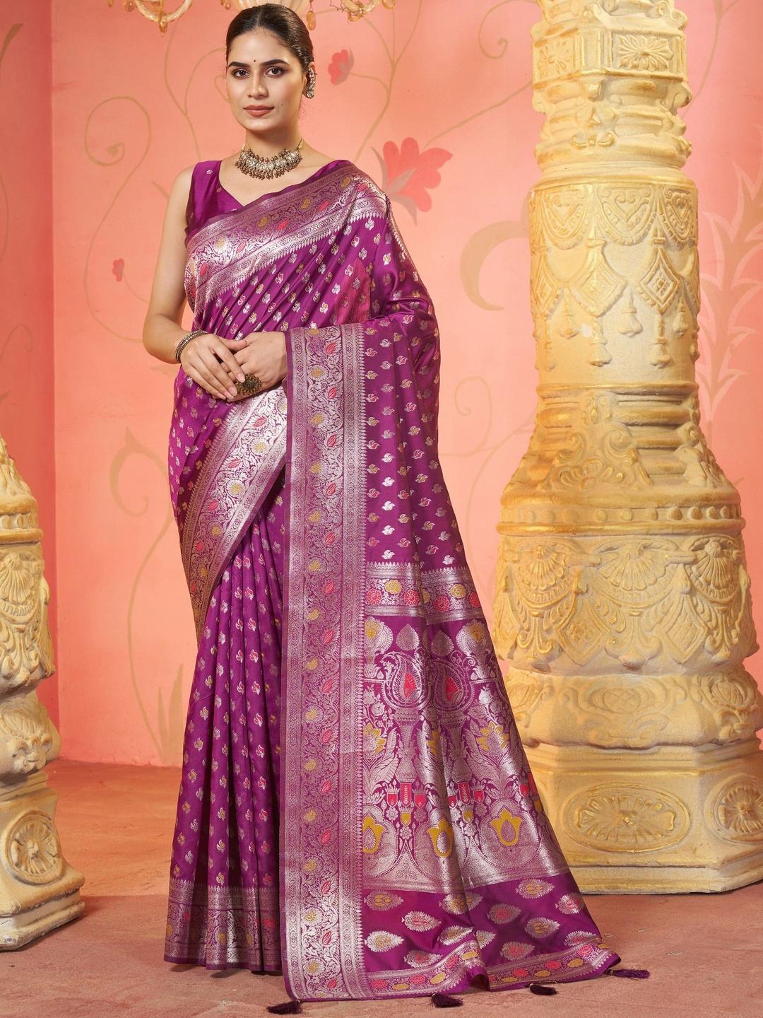 Buy Garden Vareli Women Ethnic Motifs Zari Saree - Sarees for Women ...