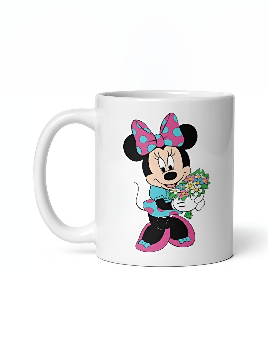 Buy Mr UVD White & Pink Cartoon Characters Printed Ceramic Matte Mug ...