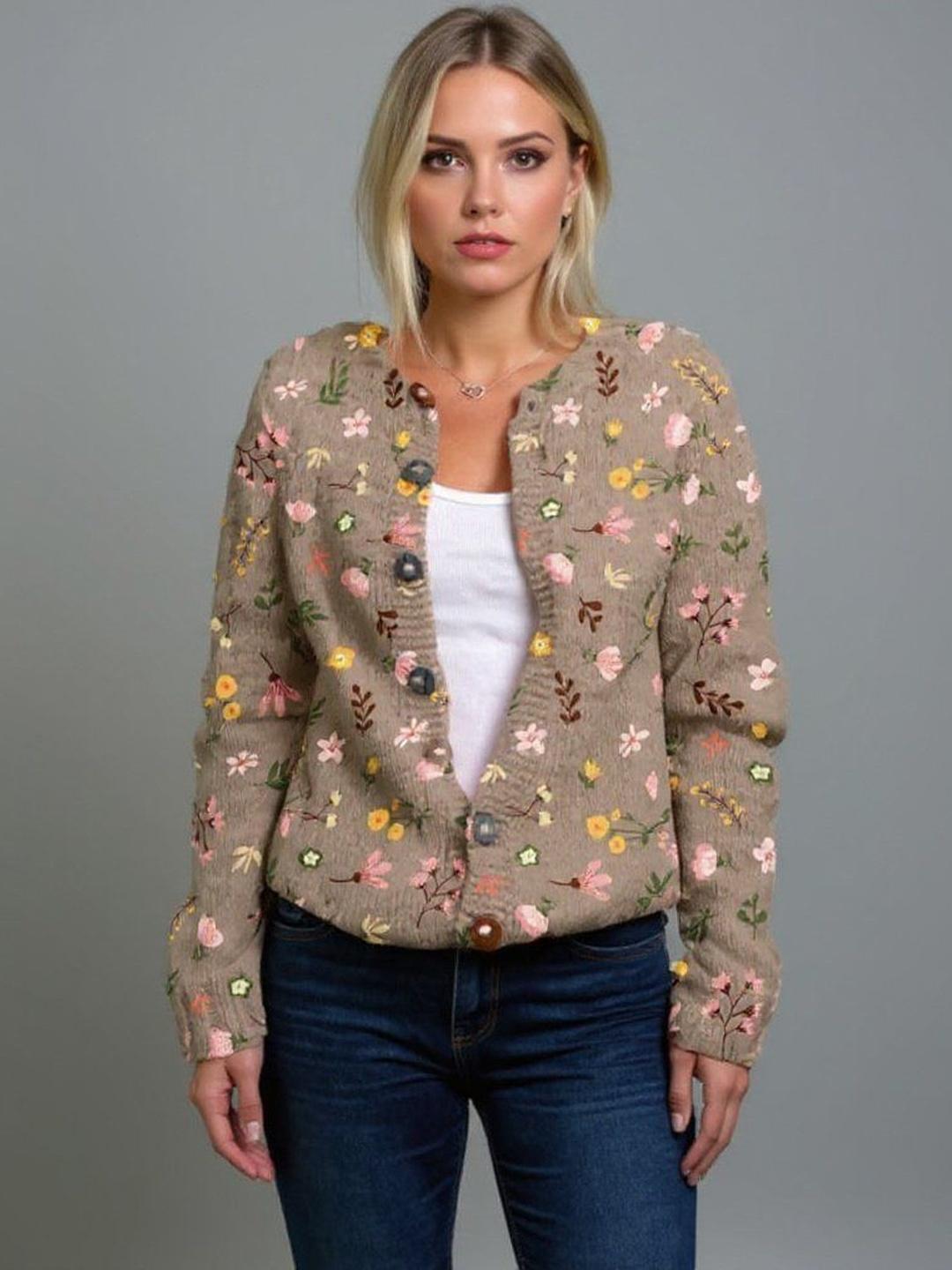 Buy HERE&NOW Women Floral Printed Sweater Vest - Sweaters for Women ...