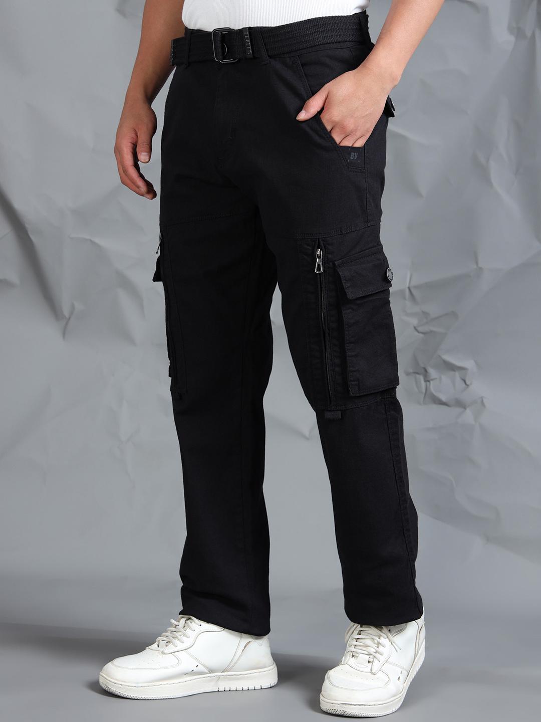 Buy Beevee Men Regular Fit Mid Rise Cargos Trousers - Trousers for Men ...