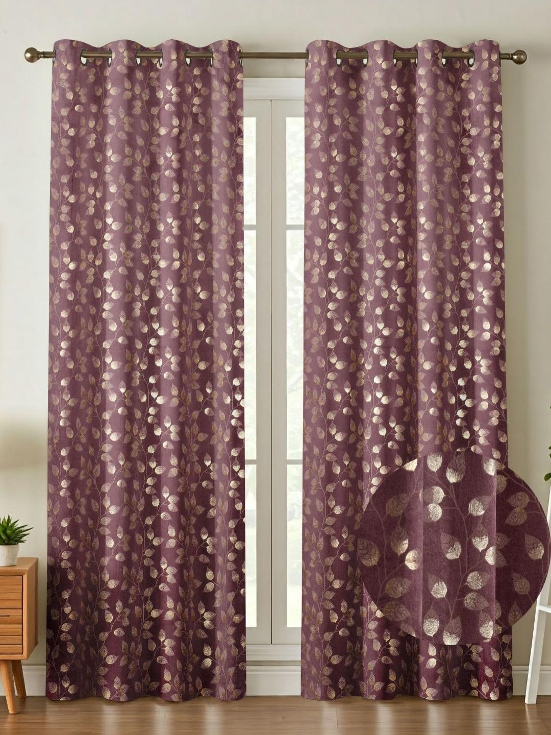 Buy Galaxy Home Decor Purple & Gold Toned 2 Pieces Floral Room ...