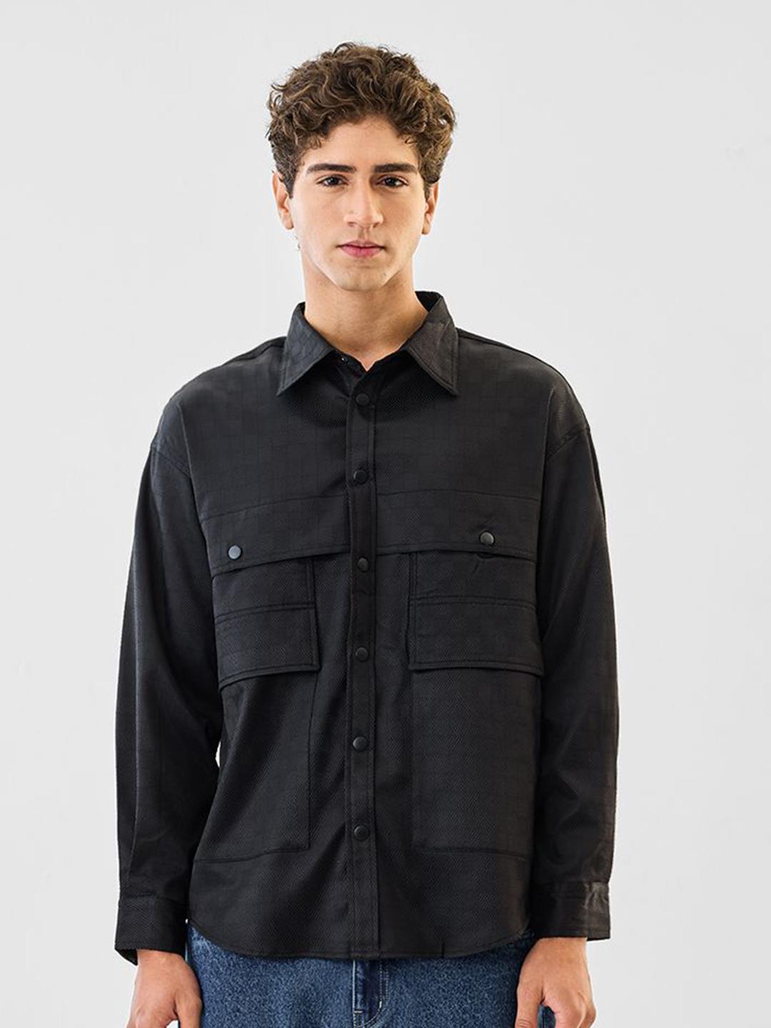 Buy Snitch Men Solid Spread Collar Shacket - Shackets for Men 36796314 ...