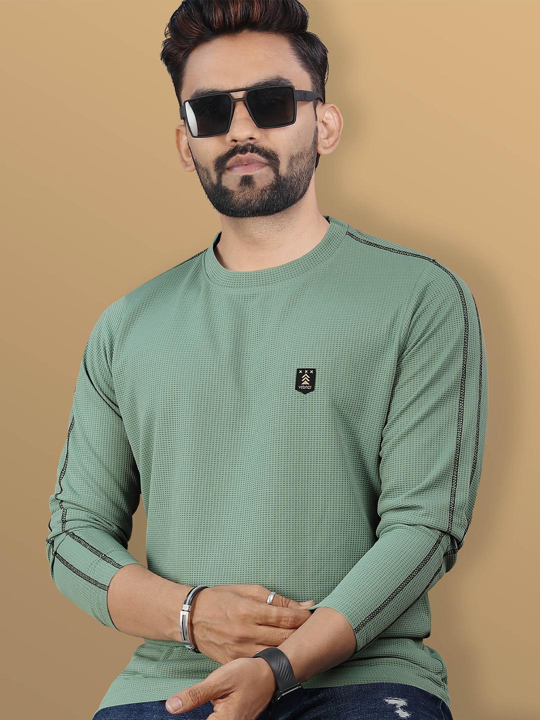 Buy VeBNoR Round Neck Long Sleeves Casual T Shirt - Tshirts for Men ...
