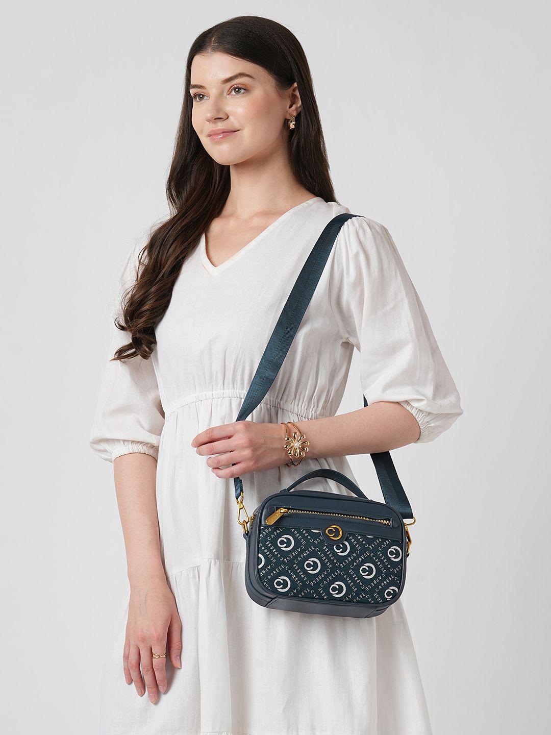 Buy Caprese Women Brand Logo Printed Crossbody Satchel Bag - Handbags ...