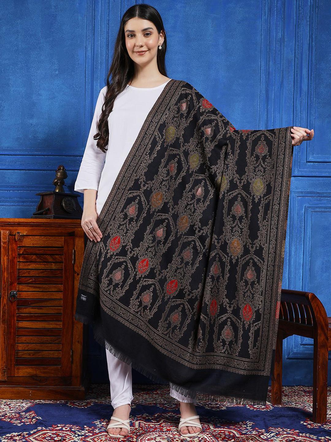 Buy HANDICRAFT PALACE Ethnic Motifs Woven Design Shawl - Shawl for ...