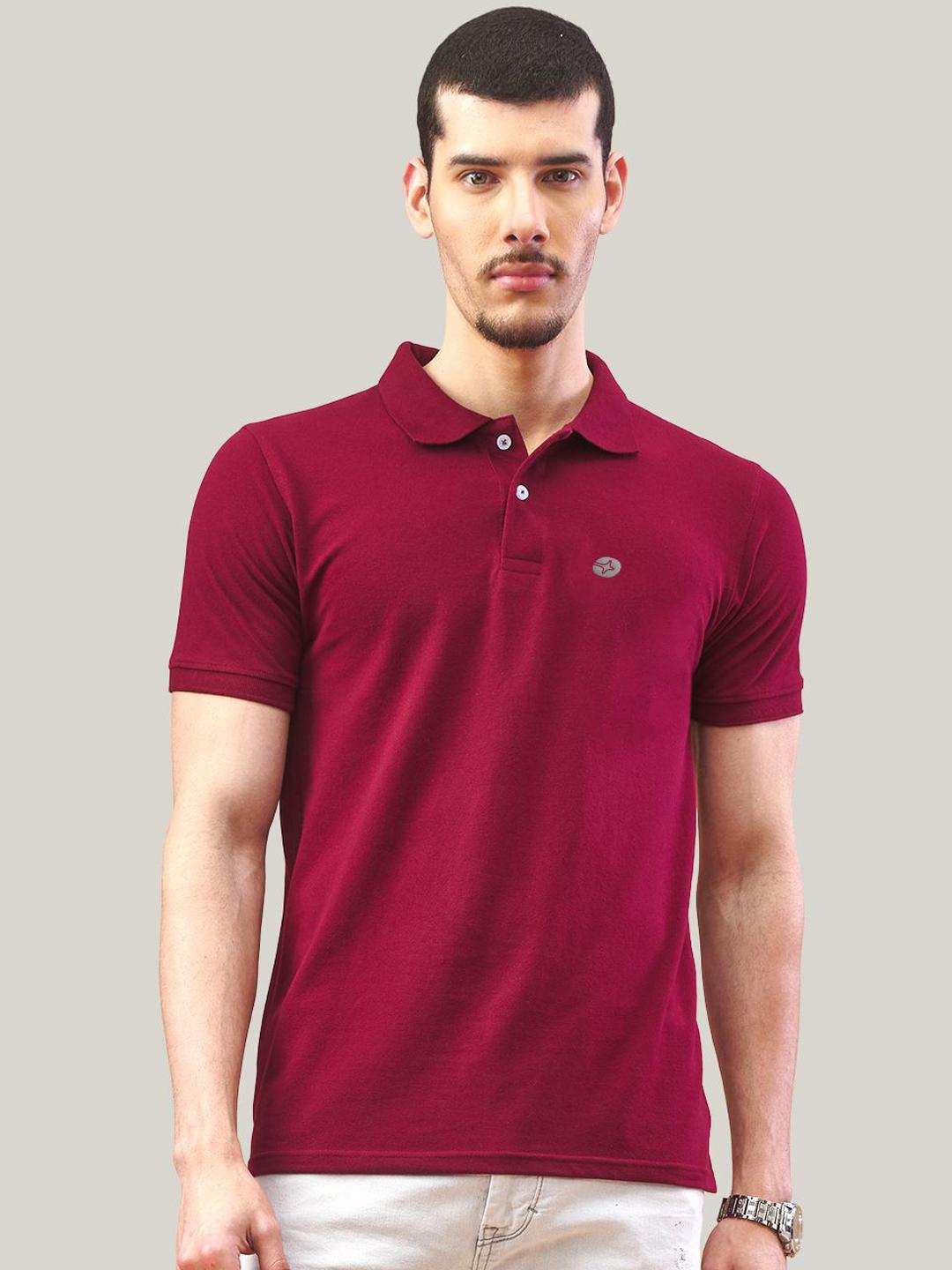Buy LUX NITRO Men Solid Polo Collar Cotton T Shirt - Tshirts for Men ...