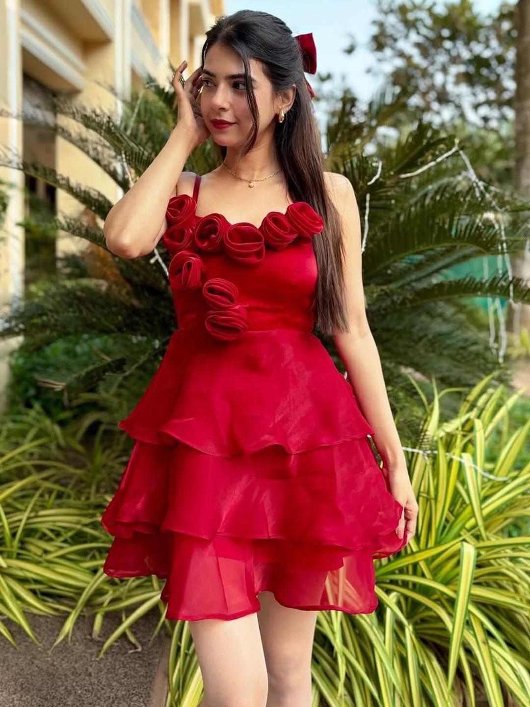 Buy TAILORMADE CLOTHING Ruffled Fit & Flare Dress - Dresses for Women ...