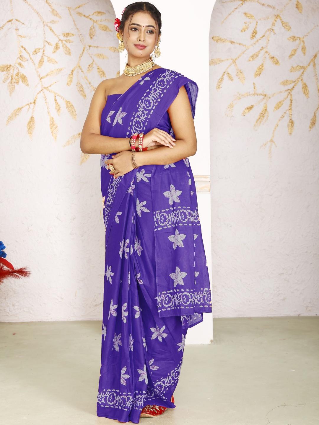 Buy Anouk Ready To Wear Floral Pure Cotton Handloom Saree With Pocket ...