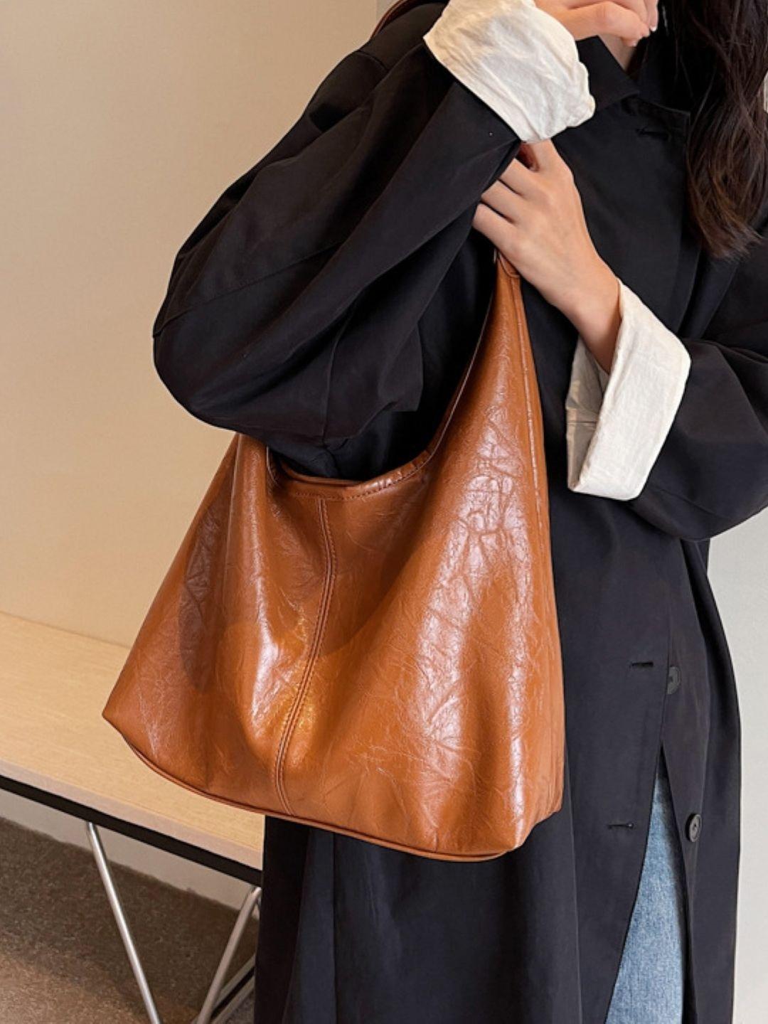 Buy CORSICA Women Brown Textured Polyester Swagger Shoulder Bag ...