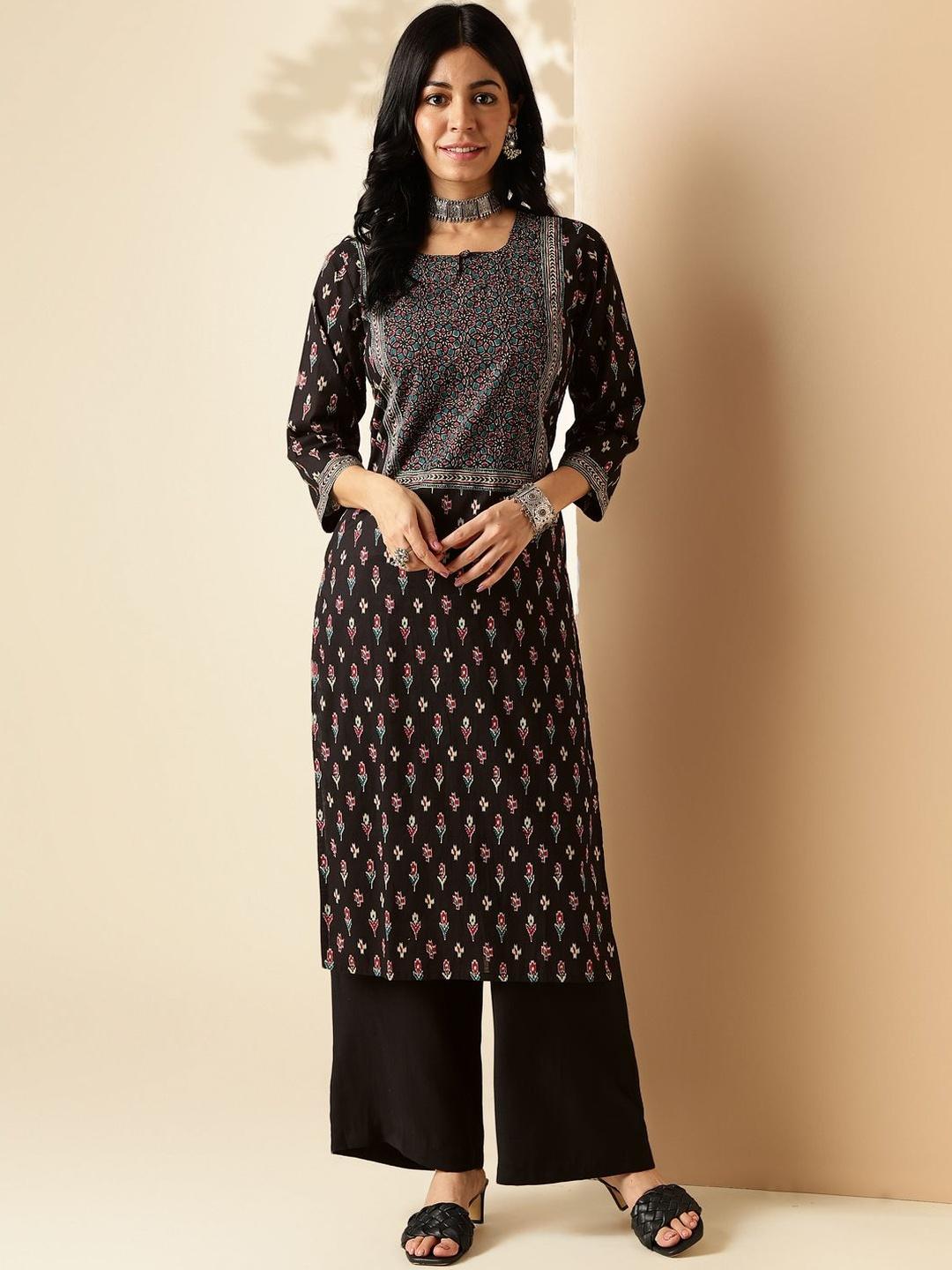 Buy SZN Women Floral Printed Square Neck Floral Kurta - Kurtas for ...