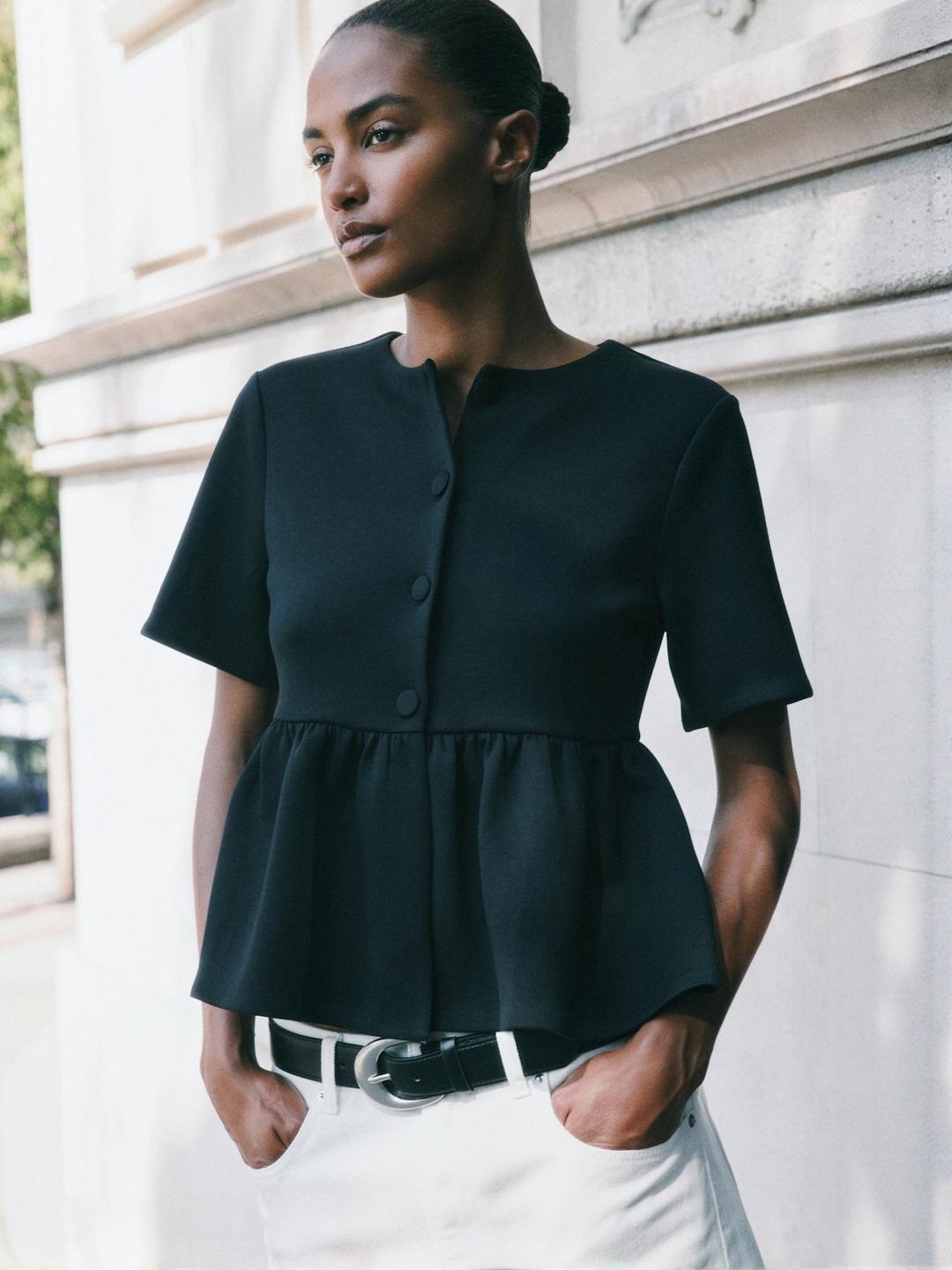 Buy H&M Scuba Peplum Top - Tops for Women 35714700 | Myntra