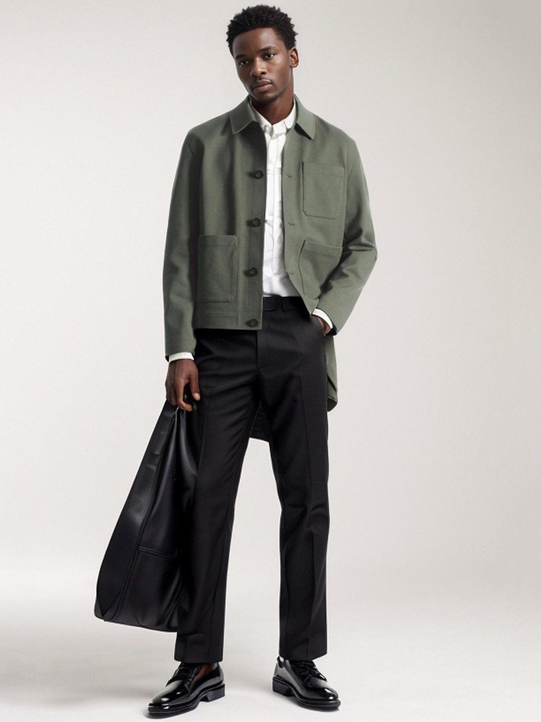 Buy Mast & Harbour Men Spread Collar Solid Tailored Shacket - Shackets ...