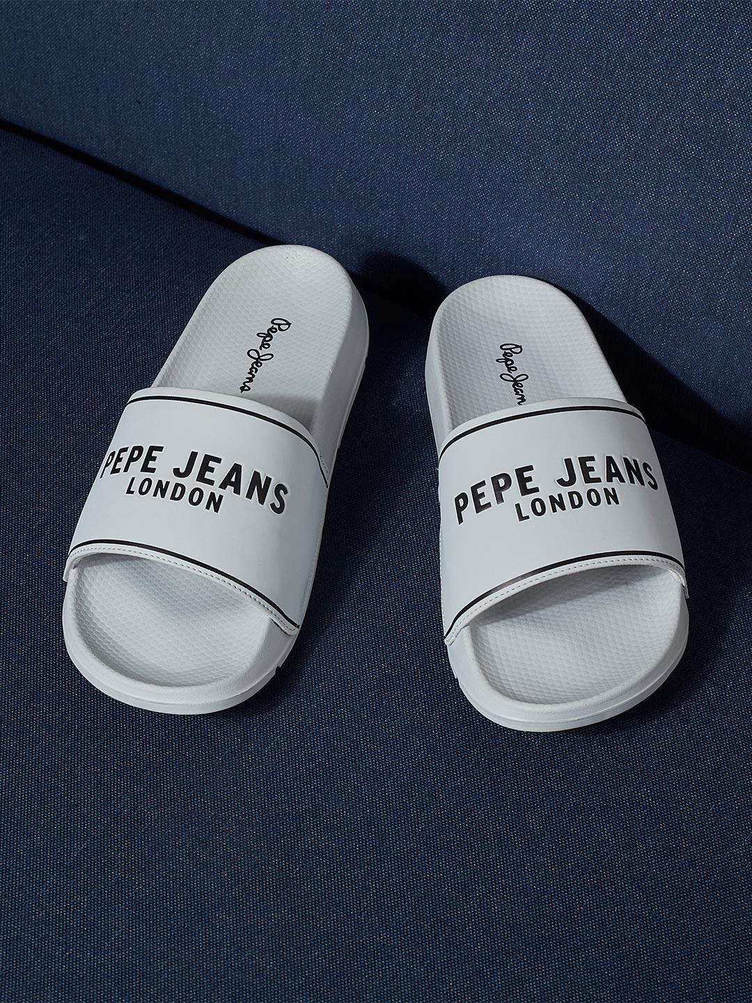 Buy Pepe Jeans Men Logo Print Anti Skid Sliders - Flip Flops for Men ...