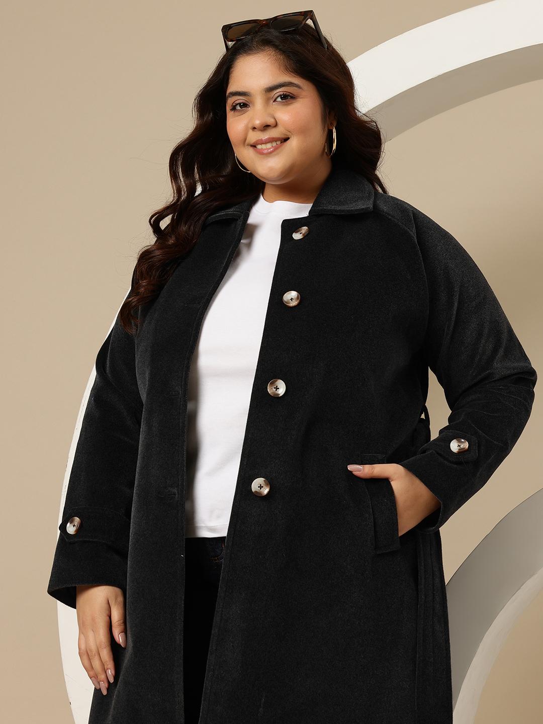 Buy Sztori Plus Size Overcoat With Belt - Coats for Women 33187157 | Myntra