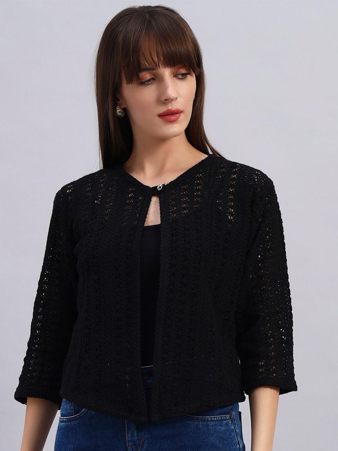 Buy NATURE CRAFT Self Design Cotton Shrug - Shrug for Women 36830986 ...