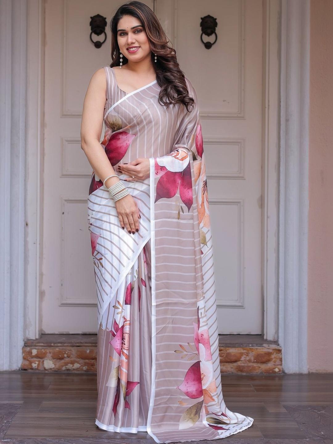 Buy Mitera Floral Pure Georgette Saree - Sarees for Women 41407313 | Myntra