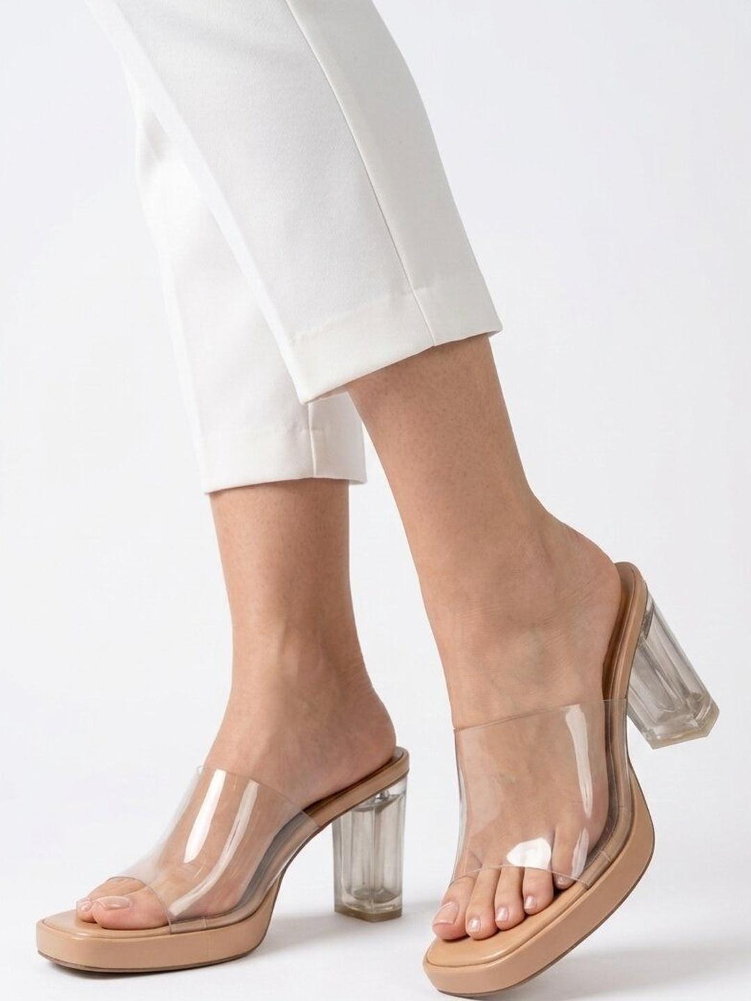 Buy SANDAL STORIES PU Party Block Mules - Heels for Women 41510914 | Myntra